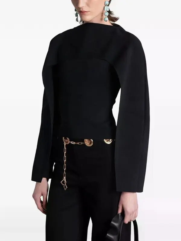 Cult Gaia Alka Cape-overlay Blouse - Black