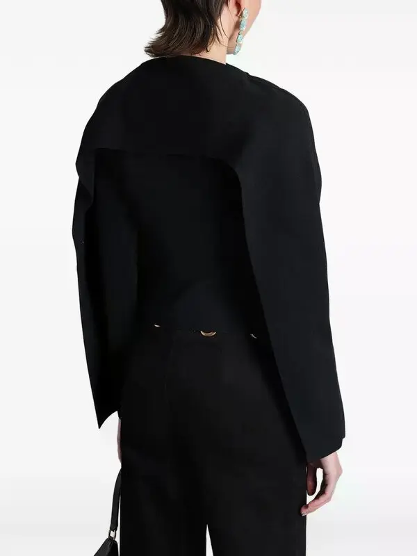 Cult Gaia Alka Cape-overlay Blouse - Black