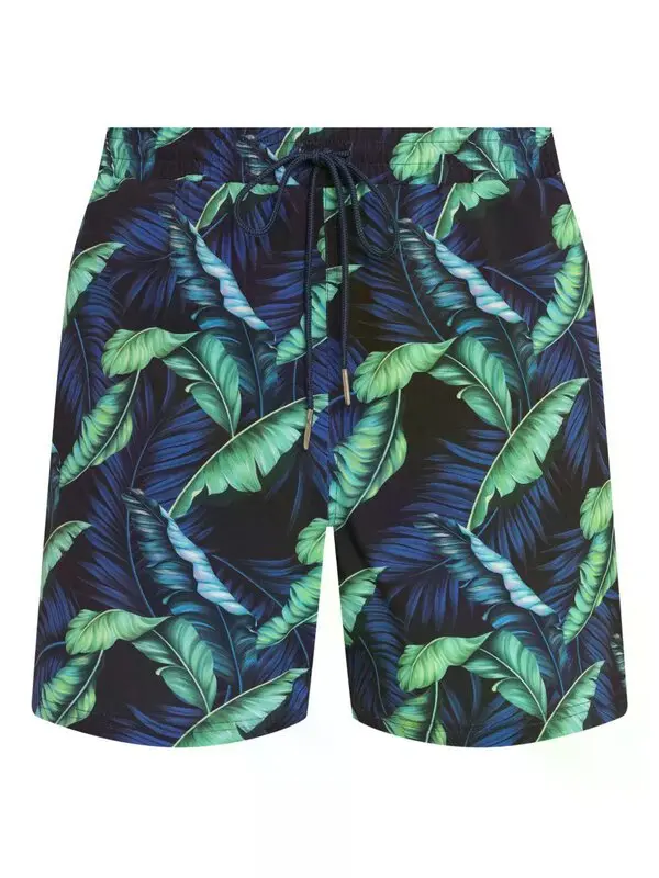 LYGIA & NANNY Leaf-printed Swim Shorts - Black
