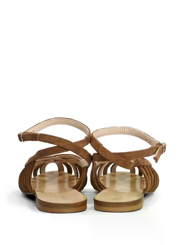 ANNA F. Cage-strap Suede Sandals - Brown