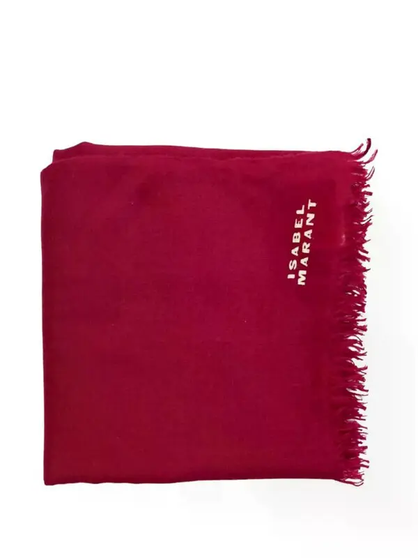 Isabel Marant Alette Logo-print Frayed Scarf - Pink