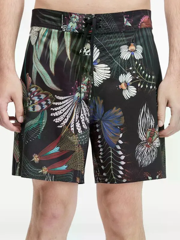 OSKLEN Botanical Print Swim Shorts - Black