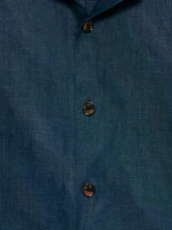 SARTORIO NAPOLI Linen-blend Field Shirt Jacket - Blue