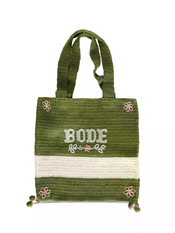 BODE Marsh Crochet Tote Bag - Green