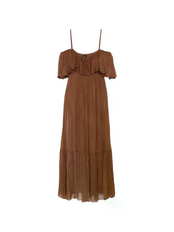 Dixie Ruffled-detail Maxi Dress - Brown