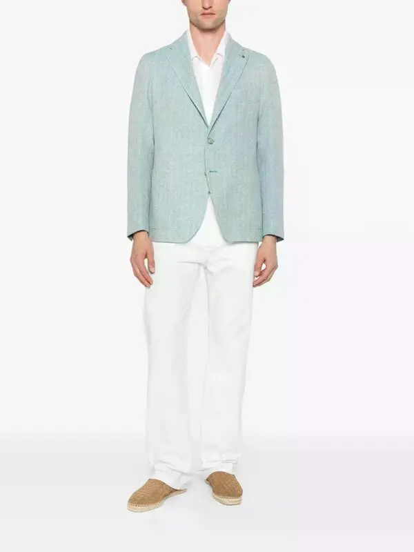 Tagliatore Herringbone-pattern Blazer - Blue