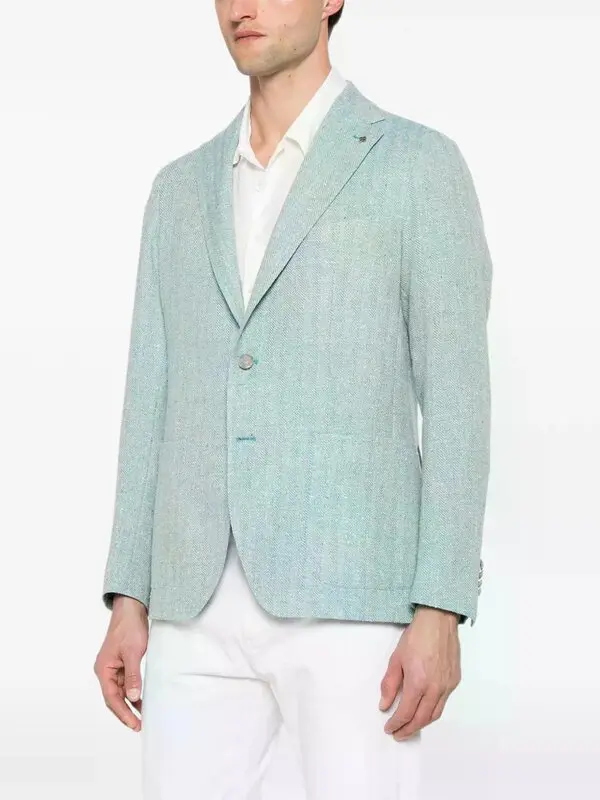 Tagliatore Herringbone-pattern Blazer - Blue