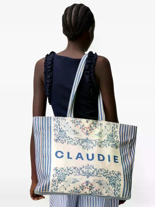 Claudie Pierlot Woven Cotton Tote Bag