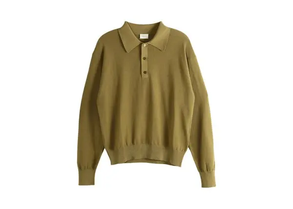 Saint Laurent Manches Longues Polo Shirt - Kaki