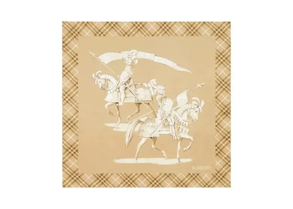 Burberry Short Sleeve Horseman Silk Scarf - Olive