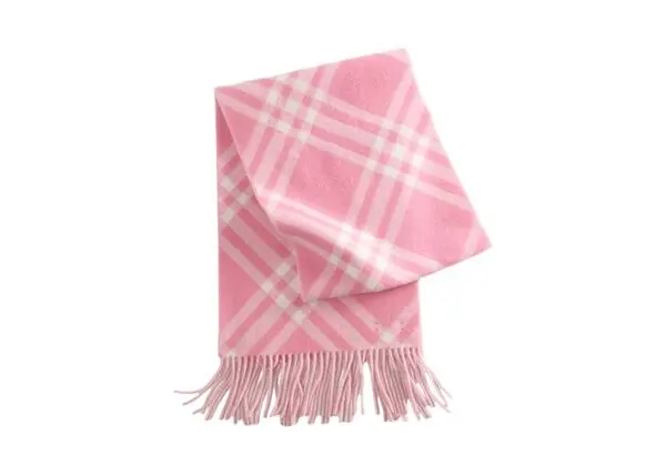 Burberry Mu Check Cashmere Scarf - Sugar Pink