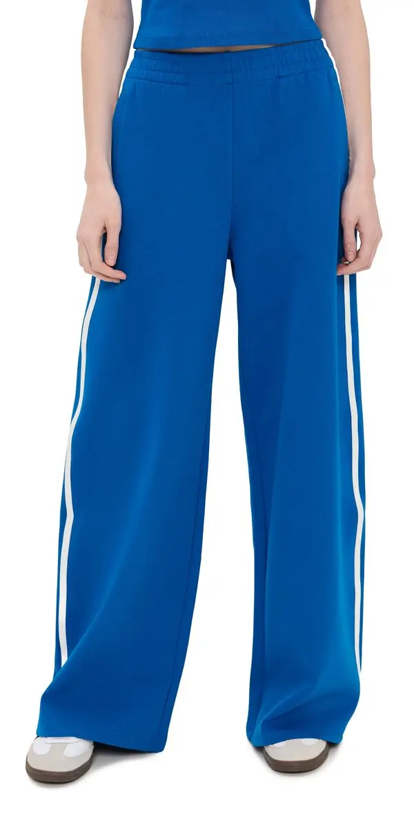 PERFECTWHITETEE Wide Leg Stretch Jersey Pants - Cobalt
