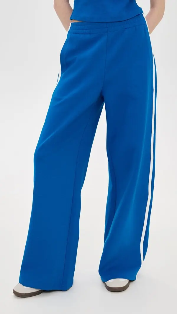 PERFECTWHITETEE Wide Leg Stretch Jersey Pants - Cobalt