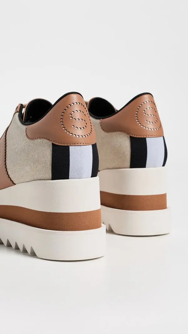 Stella McCartney Salt And Pepper Canvas Platform Sneakers - Ecru