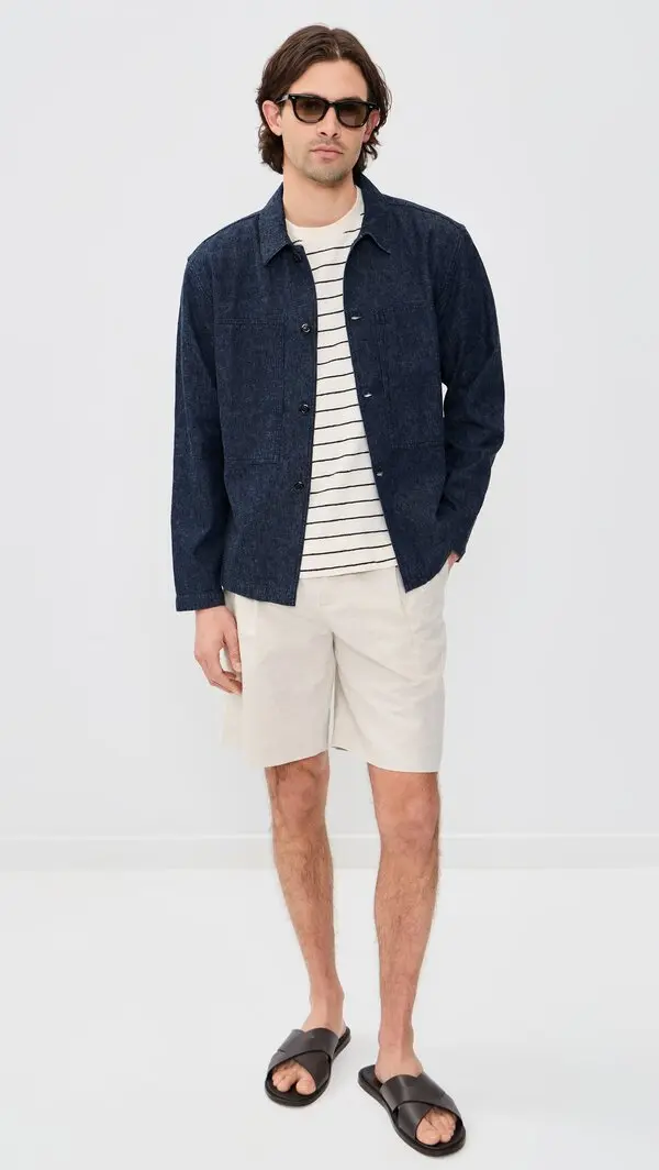 KNICKERBOCKER Mafra Denim Cotton And Linen Overshirt