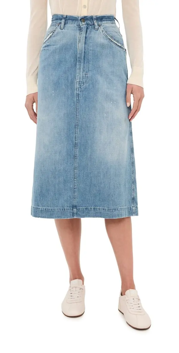 MAISON MARGIELA Denim Midi Skirt - Carbon/black