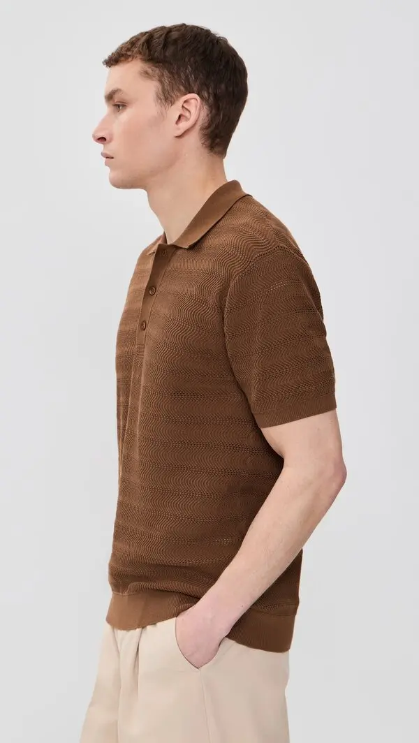 Frescobol Carioca Vidal Cotton Button Up Polo