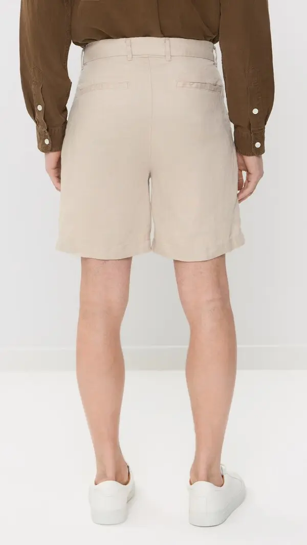 ALEX CRANE Pleated Linen Alta Shorts