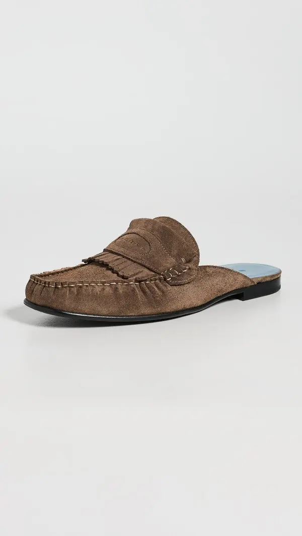 Marni Sabot Suede Loafers - Chocolate