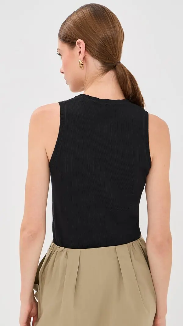 Balmain Embroidered Jersey Tank Top - Noir