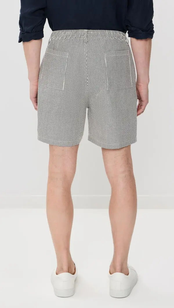 BATHER Pinstripe Leisure Shorts - Navy