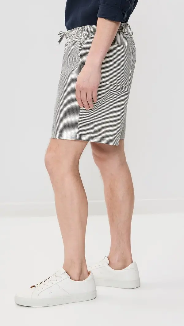 BATHER Pinstripe Leisure Shorts - Navy