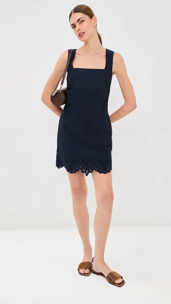 Veronica Beard Shanice Mini Dress With Scalloped Trim