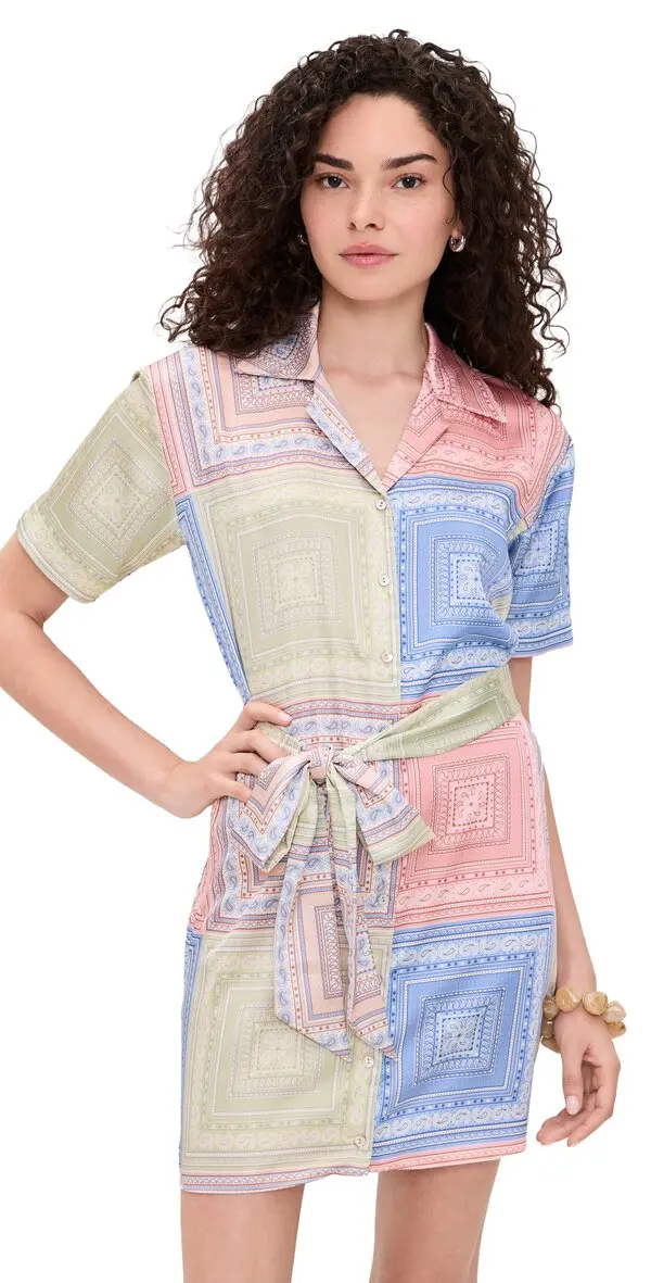 Misa Holland Mini Dress - Pastel Tiles St