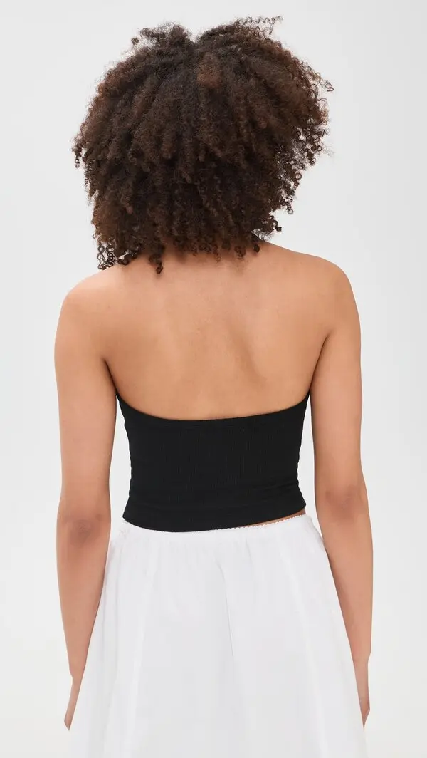 Enza Costa Ribbed Halter Tank - Black