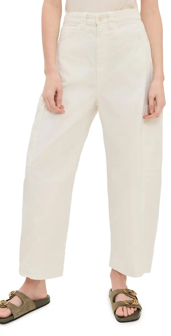 JAMIE HALLER The Baggy Painter Crop Trousers - Ecru