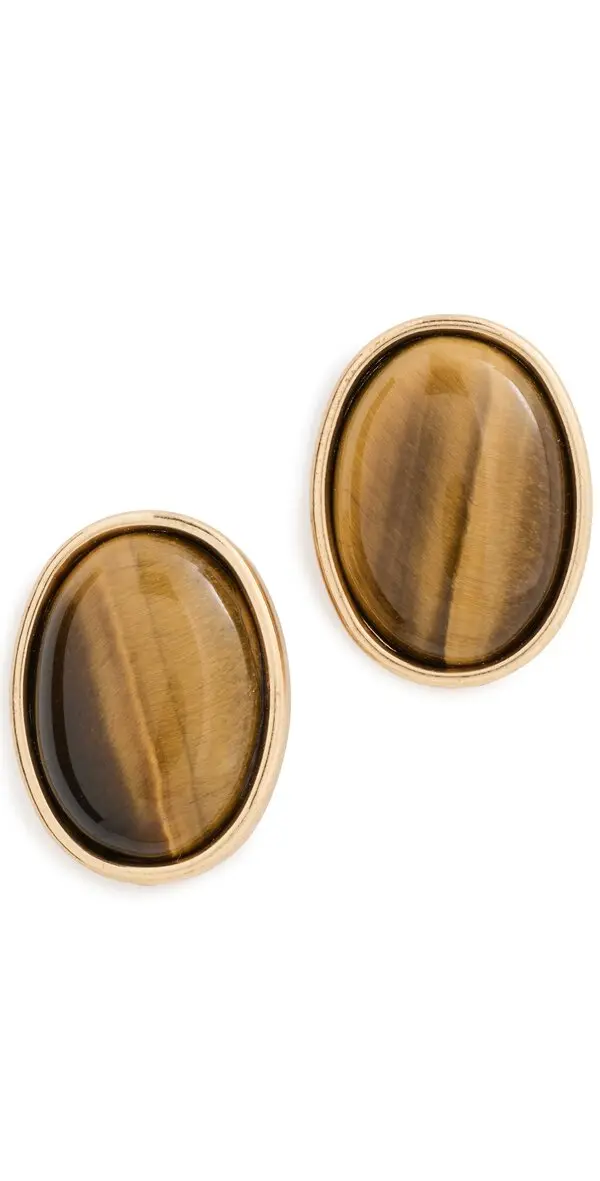 JENNIFER BEHR Elaine Earrings - Tigers Eye