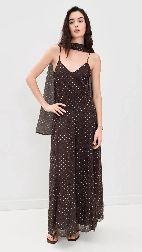 4TH & RECKLESS Kathani Polka Dot Maxi Dress