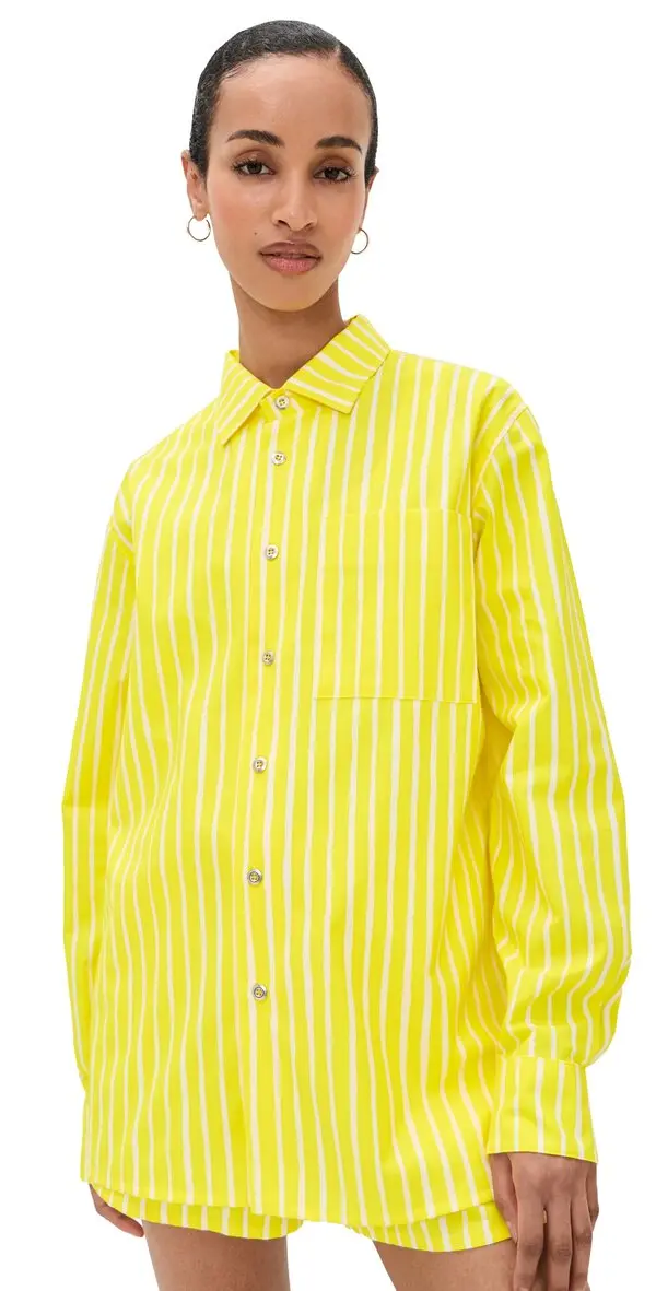 Marimekko Jokapoika Kioski Button-down Shirt - Yellow, White