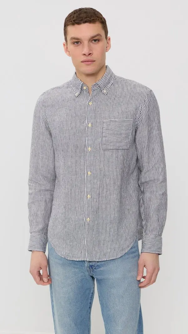 ALEX CRANE Linen Playa Shirt - Lines
