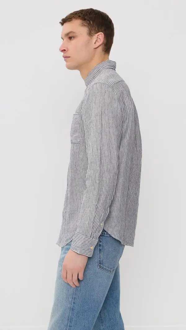 ALEX CRANE Linen Playa Shirt - Lines