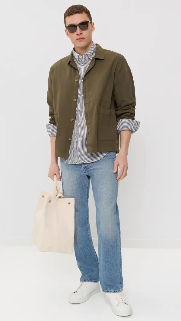 ALEX CRANE Linen Playa Shirt - Lines