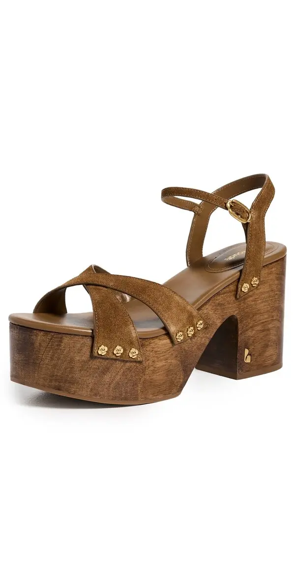 Larroude Talitha Sandals - Russet Suede