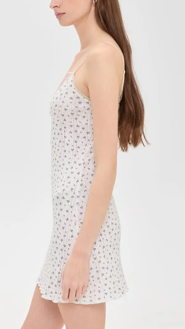 COUCOU Cami Slip Dress With Floral Print