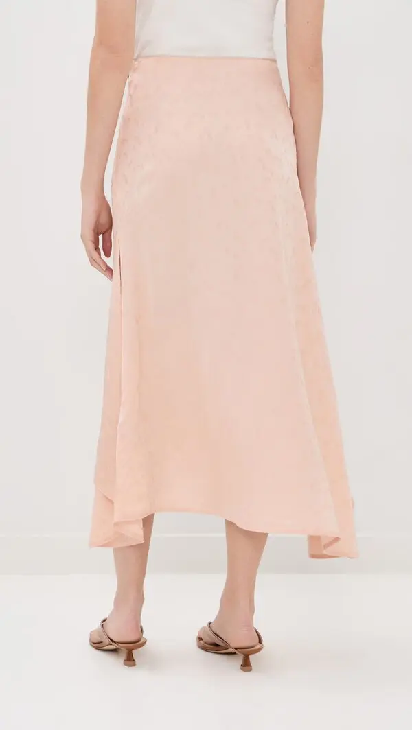 Victoria Beckham Asymmetrical Floral Jacquard Midi Skirt