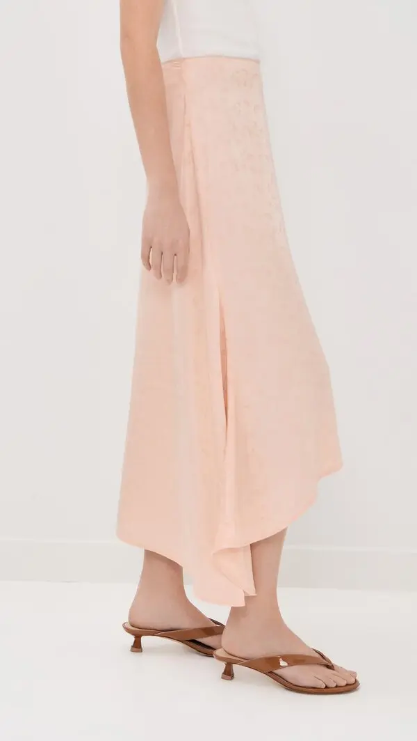 Victoria Beckham Asymmetrical Floral Jacquard Midi Skirt