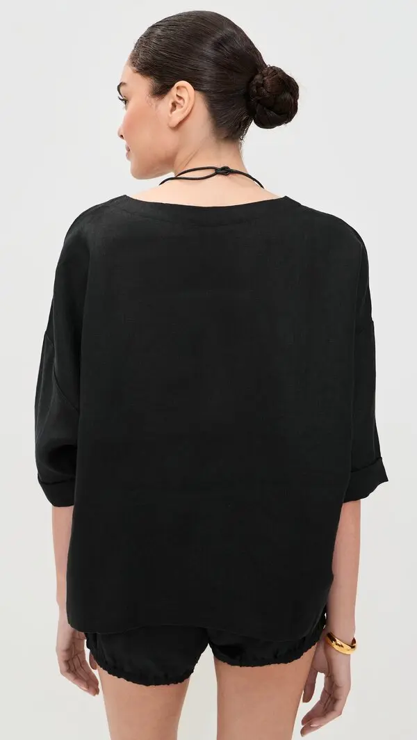 Suzie Kondi Saria Linen Top - Black