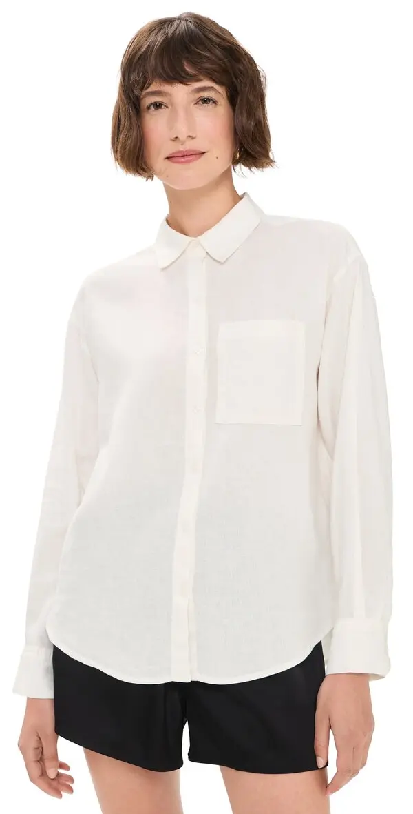 Z Supply Collared Linen Shirt - White