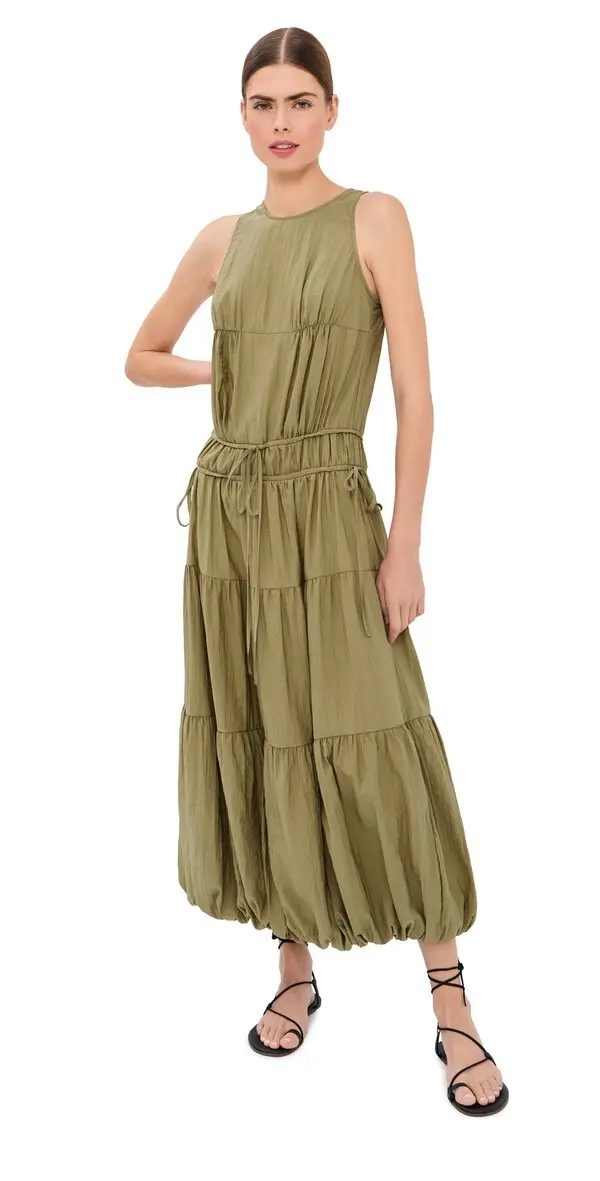 Co Soft Gathered Turn Up Dress - Aloe