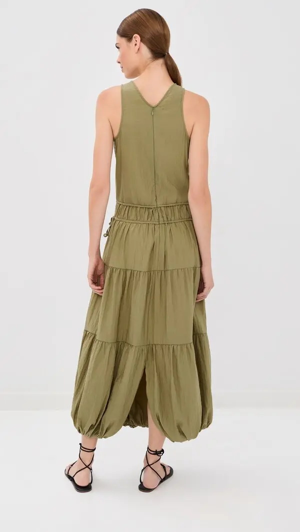 Co Soft Gathered Turn-up Maxi Dress - Aloe