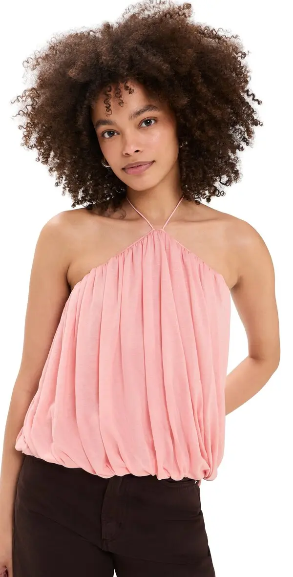 Rachel Comey Boba Halter Neck Bubble Hem Top - Pink