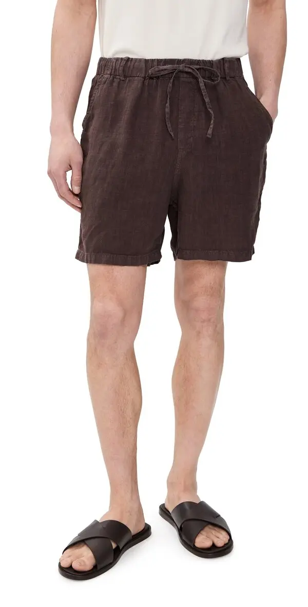 BATHER Linen Leisure Shorts - Espresso