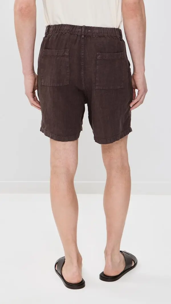 BATHER Linen Leisure Shorts - Espresso