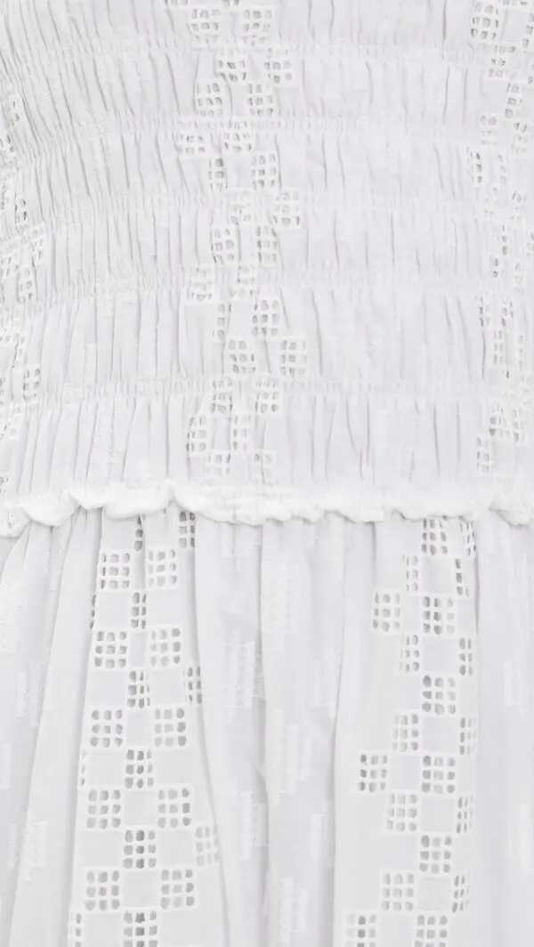 Splendid Kenzie Geo Eyelet Maxi Dress - White
