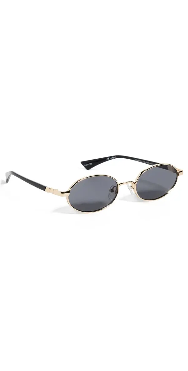Le Specs Icicle Oval Frame Sunglasses - Bright Gold
