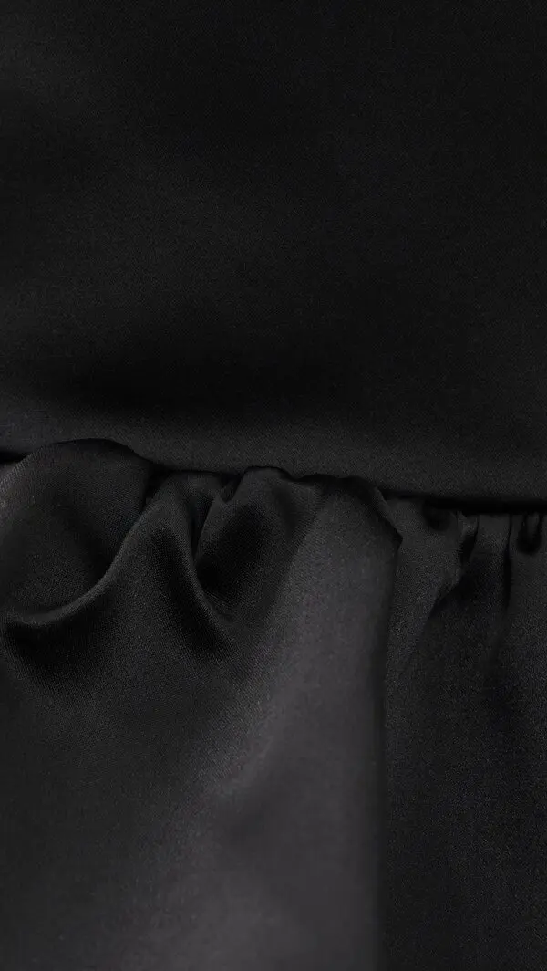 GANNI Duchesse Satin Bubble Miniskirt - Black